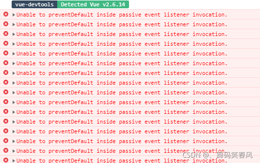 错误提示Unable to preventDefault inside passive event listener解决方法_passivetrasationlistener-CSDN博客