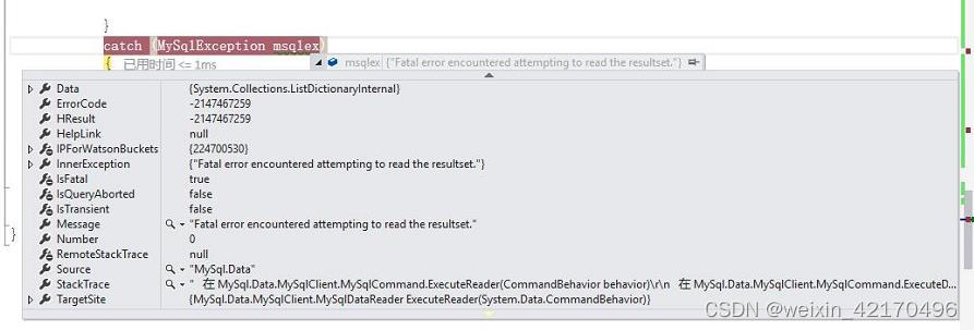 NET连接mysql字符串_fatal error encountered attempting to read the res-CSDN博客