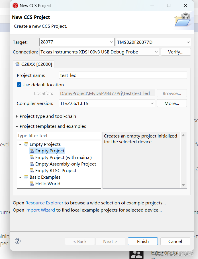 TMS320F28377D学习日志：day1新建CCS工程_28377新建工程-CSDN博客