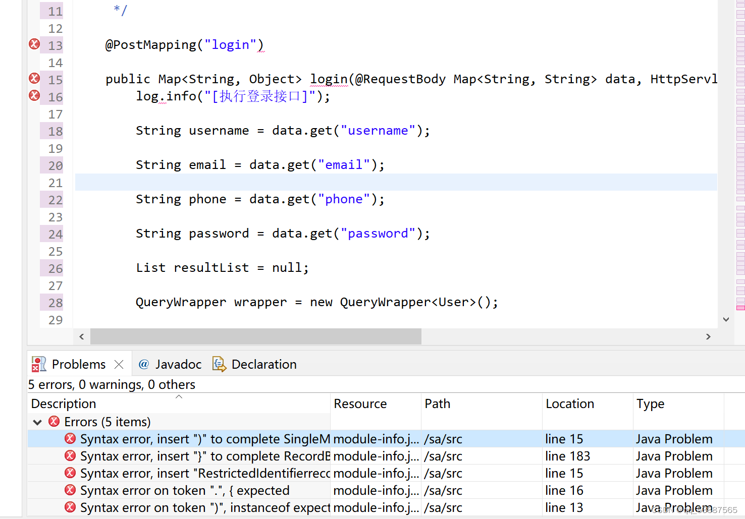 Description Resource Path Location Typesyntax Error Insert “ “ To