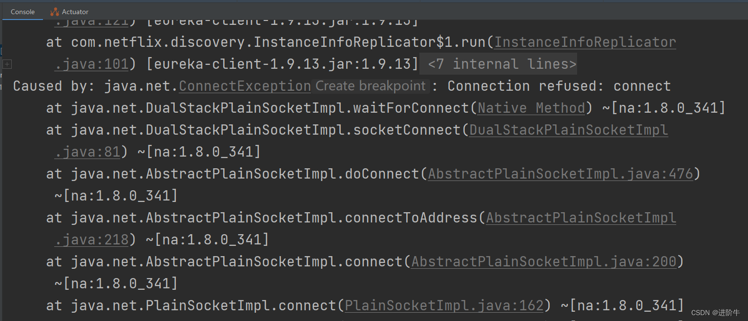 Connection refused: connect at com.sun.jersey.client.apache4 ...