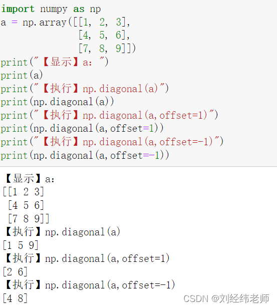 返回矩阵的对角线元素 numpy.diagonal()_返回矩阵x的对角元素-CSDN博客