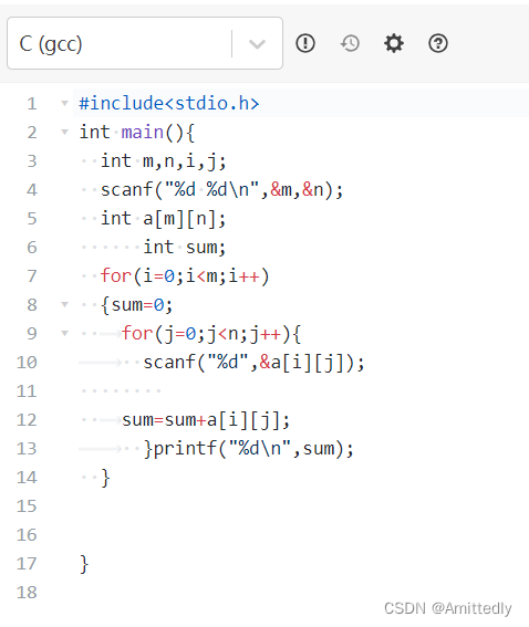 PTA7-2求矩阵各行元素之和并输出_求矩阵各行元素之和pta-CSDN博客