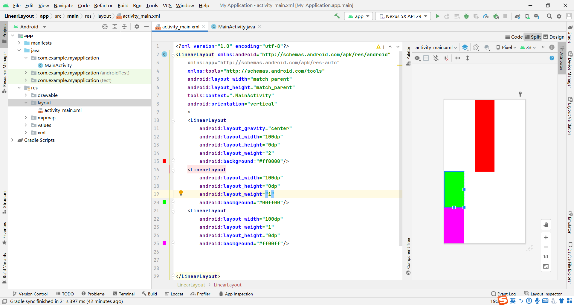 Android studio笔记:安卓基本开发布局（LinearLayout）_android:orientation="vertical ...