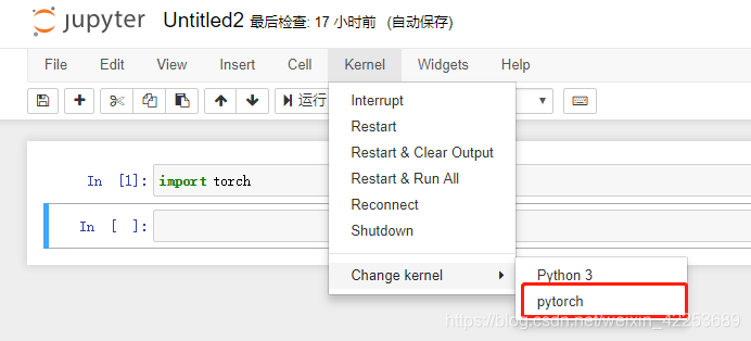 jupyter notebook 添加核 (jupyter：ModuleNotFoundError: No module named ‘torch‘)_jupyter没有torch-CSDN博客