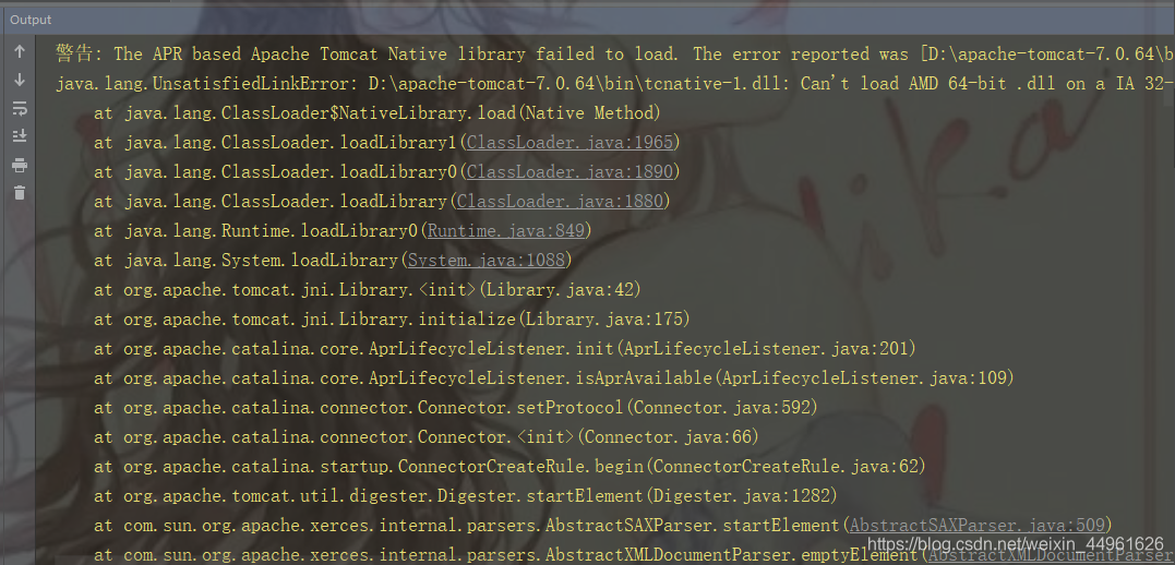 警告: The APR based Apache Tomcat Native library failed to load.-CSDN博客