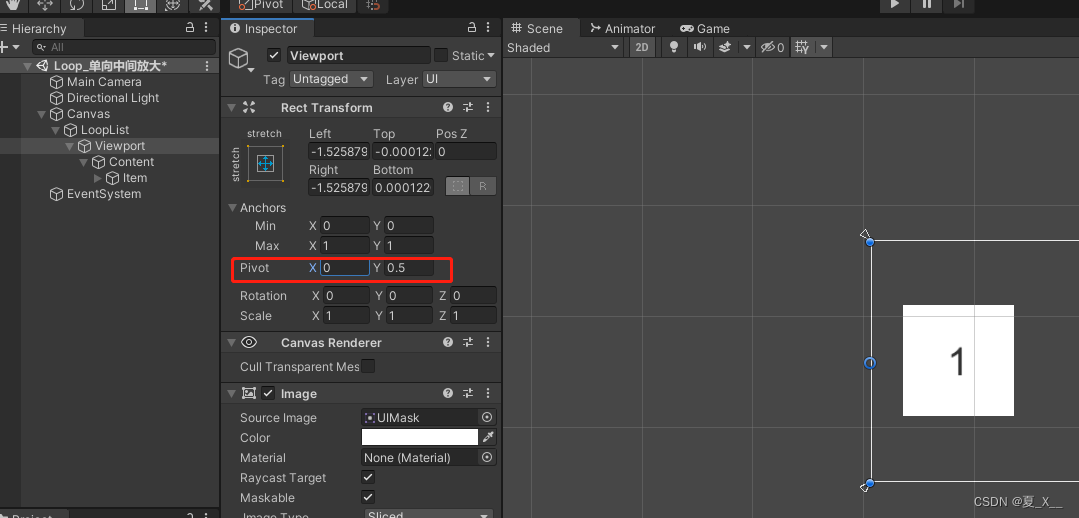 Unity UGUI循环列表滑动时中间缩放的解决方案（实际上可根据差值自定义缩放的位置和Y轴的偏移）_unity滑动条 缩放 有问题-CSDN博客