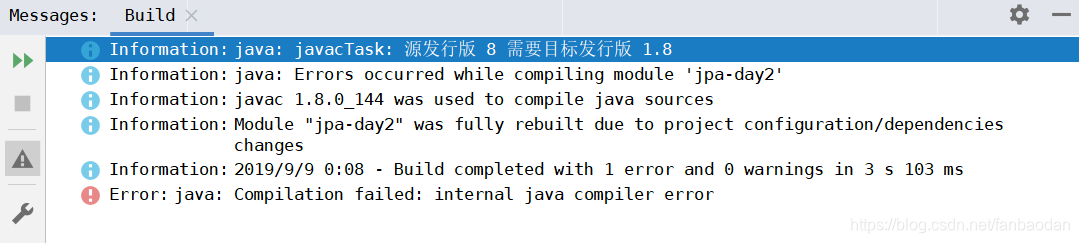 解决：Information:java: javacTask: 源发行版 8 需要目标发行版 1.8_information:java: 某些消息已经过简化; 请使用 -xdiags ...