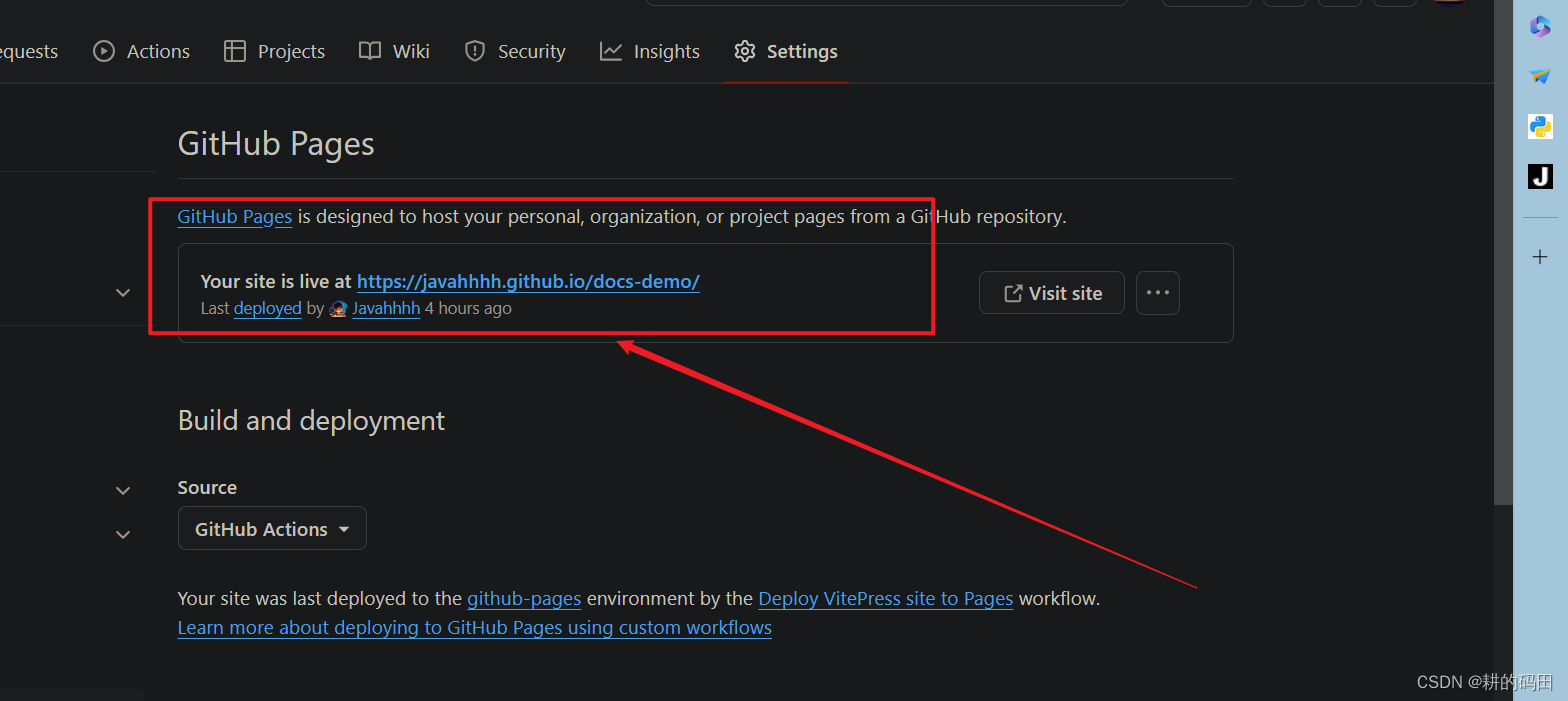 Vitepress部署到GitHub Pages，工作流_vitepress部署github-CSDN博客
