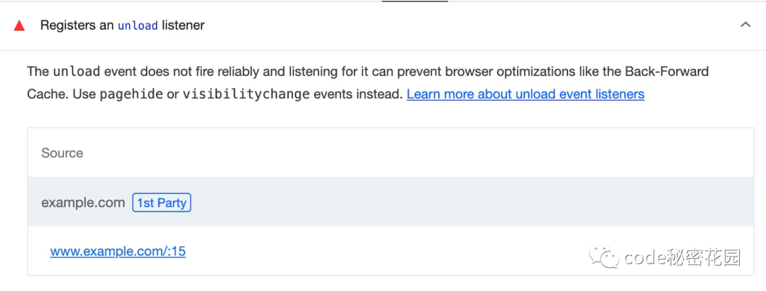 注意，这个 JavaScript 事件即将弃用！_unload event listeners are deprecated and will ...