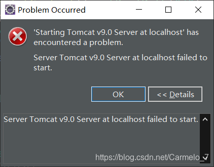 Server Tomcat v9.0 Server at localhost failed to start.-CSDN博客