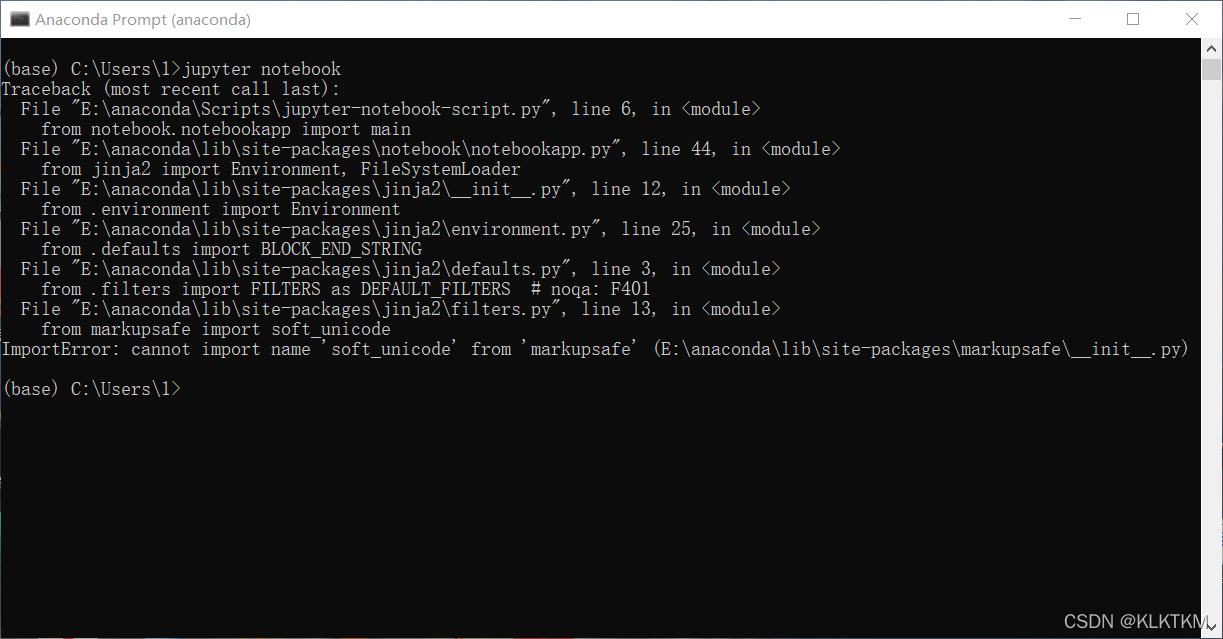 更新anaconda之后打不开jupyter notebook显示错误ImportError: cannot import name ...