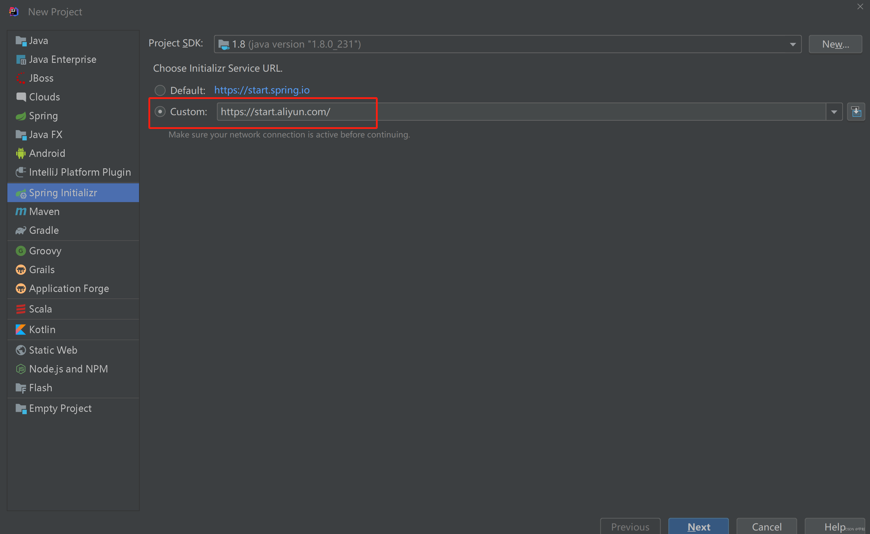 创建SpringBoot项目，报Cannot download ‘https://start.spring.io‘: connect timed out,response: 200 OK的问题 ...
