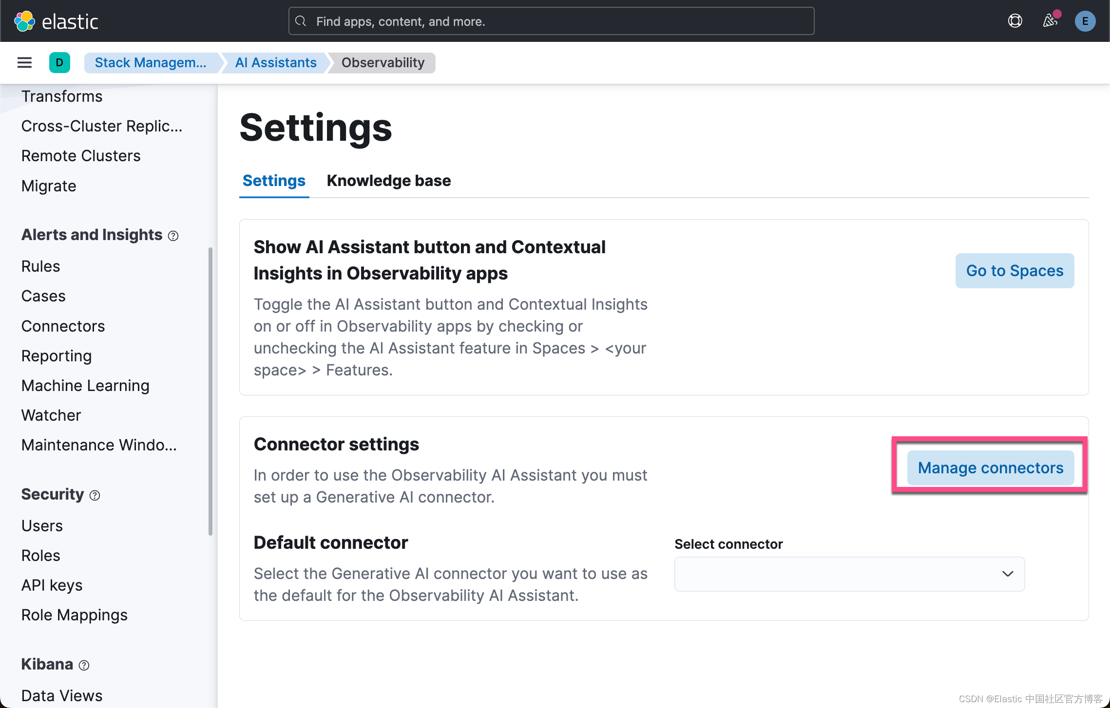 Elasticsearch：如何为 Elastic Stack 配置 AI Assistant_elastic stack observability-CSDN博客