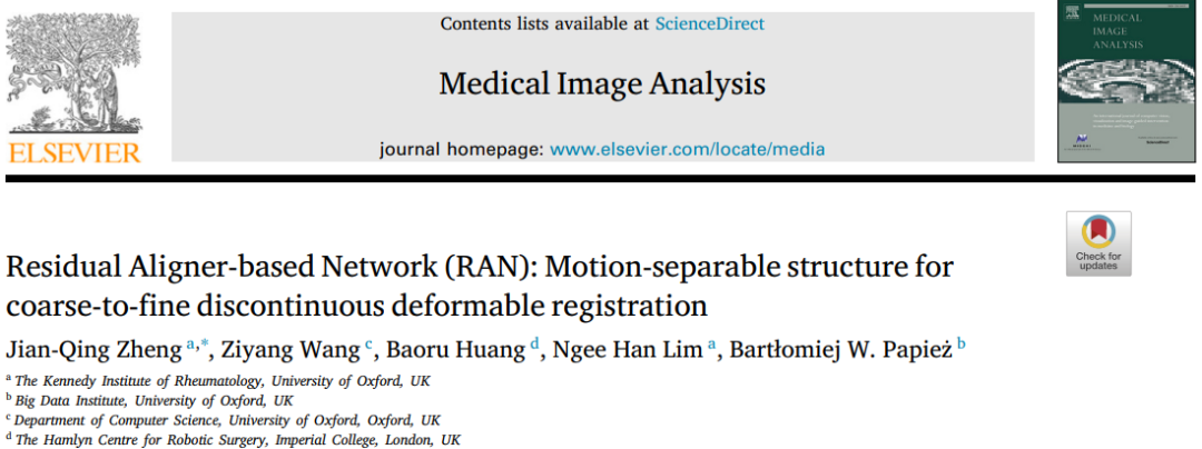 医学顶刊MedIA 2024 | 残差对齐网络(RAN)：多器官的非连续性形变配准-CSDN博客
