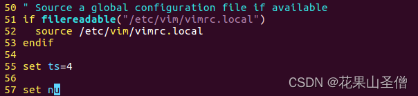vim编辑器显示行号以及tab键字节大小设置_vim设置tab宽度为4-CSDN博客
