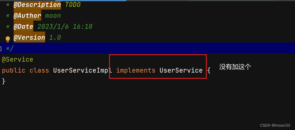 No qualifying bean of type ‘com.moon.spring.service.UserService‘ available_no qualifying bean of ...