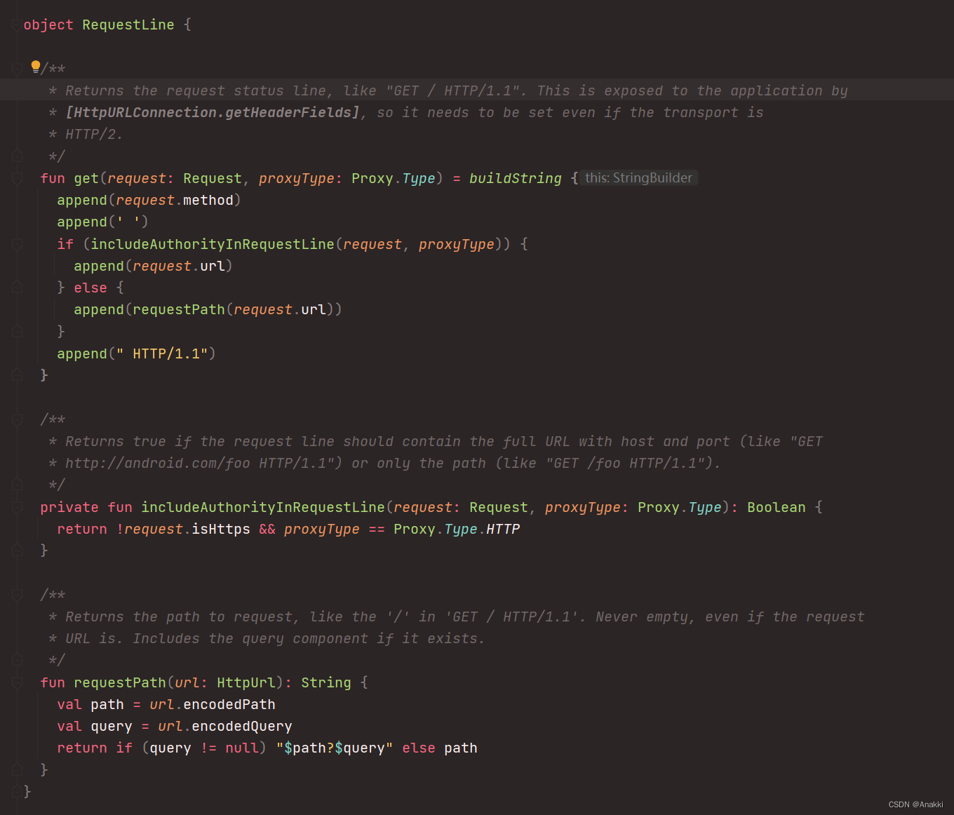 Expected static method ‘java.lang.String okhttp3.internal.http.RequestLine.requestPath ...