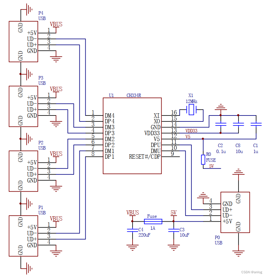 usb转32串口方案_ch334原理图-CSDN博客