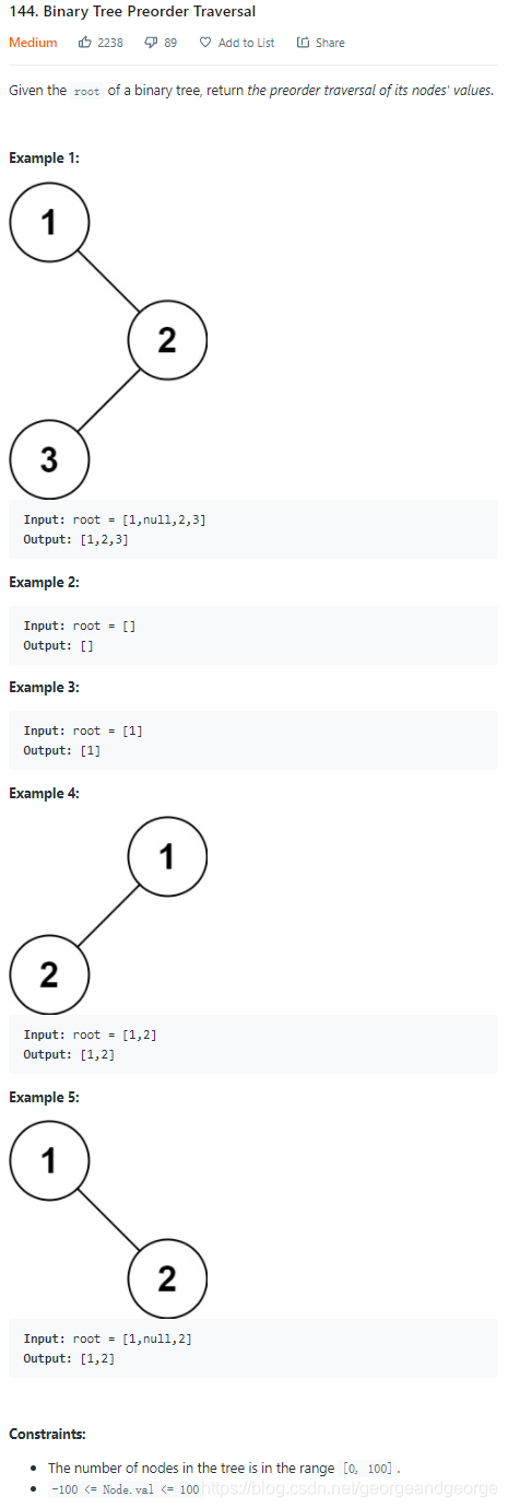 leetcode 144. Binary Tree Preorder Traversal-CSDN博客