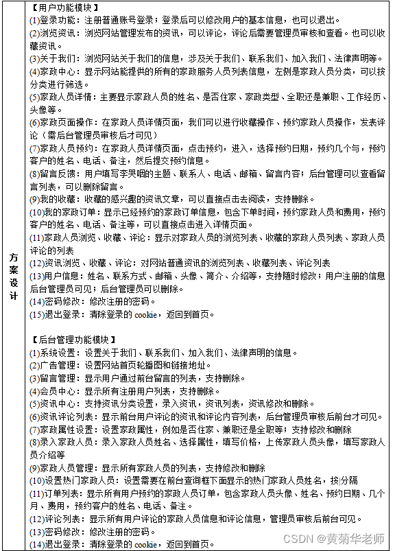 基于java(springboot框架)家政服务预约系统毕业设计 开题报告基于springboot的家政服务管理平台的设计与实现的开题报告
