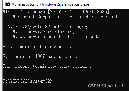 Mysql本地服务无法连接解决方法_the mysql service is starting. the mysql service c-CSDN博客