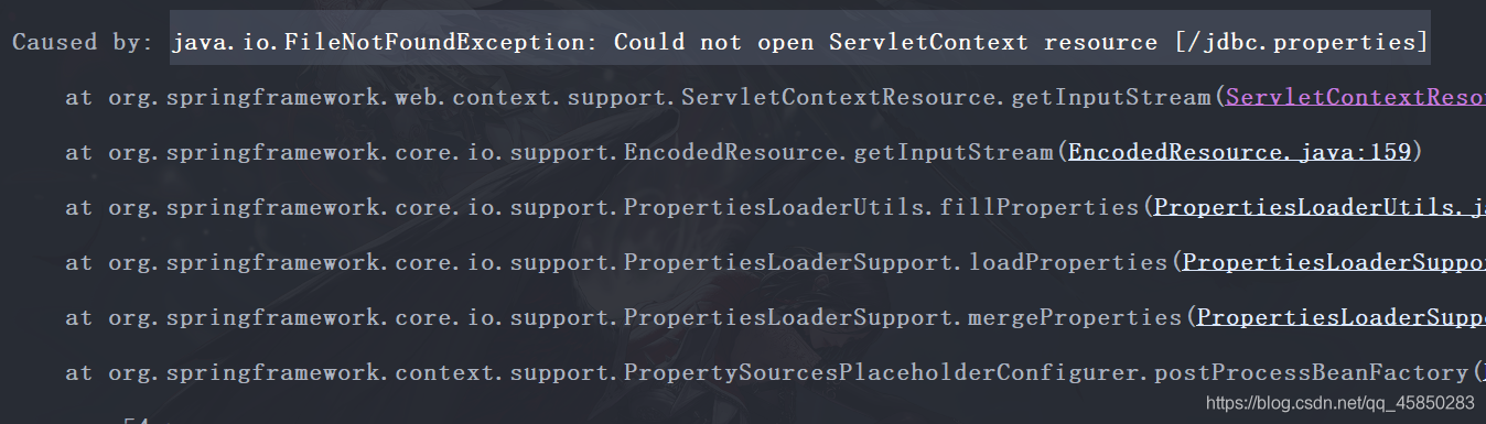 java.io.FileNotFoundException: Could not open ServletContext resource [/jdbc.properties]的解决办法 ...