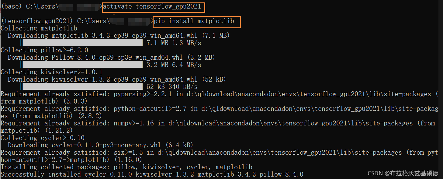 No Module Named ‘matplotlib‘ 报错 Tensorflowtensorflow环境中 No Module Named Matplotlib Csdn博客