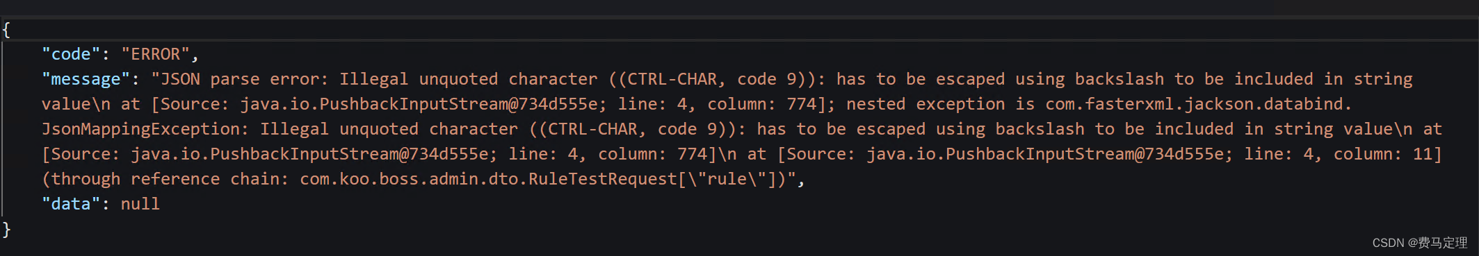 JSON parse error: Illegal unquoted character ((CTRL-CHAR, code 9))问题解决-CSDN博客