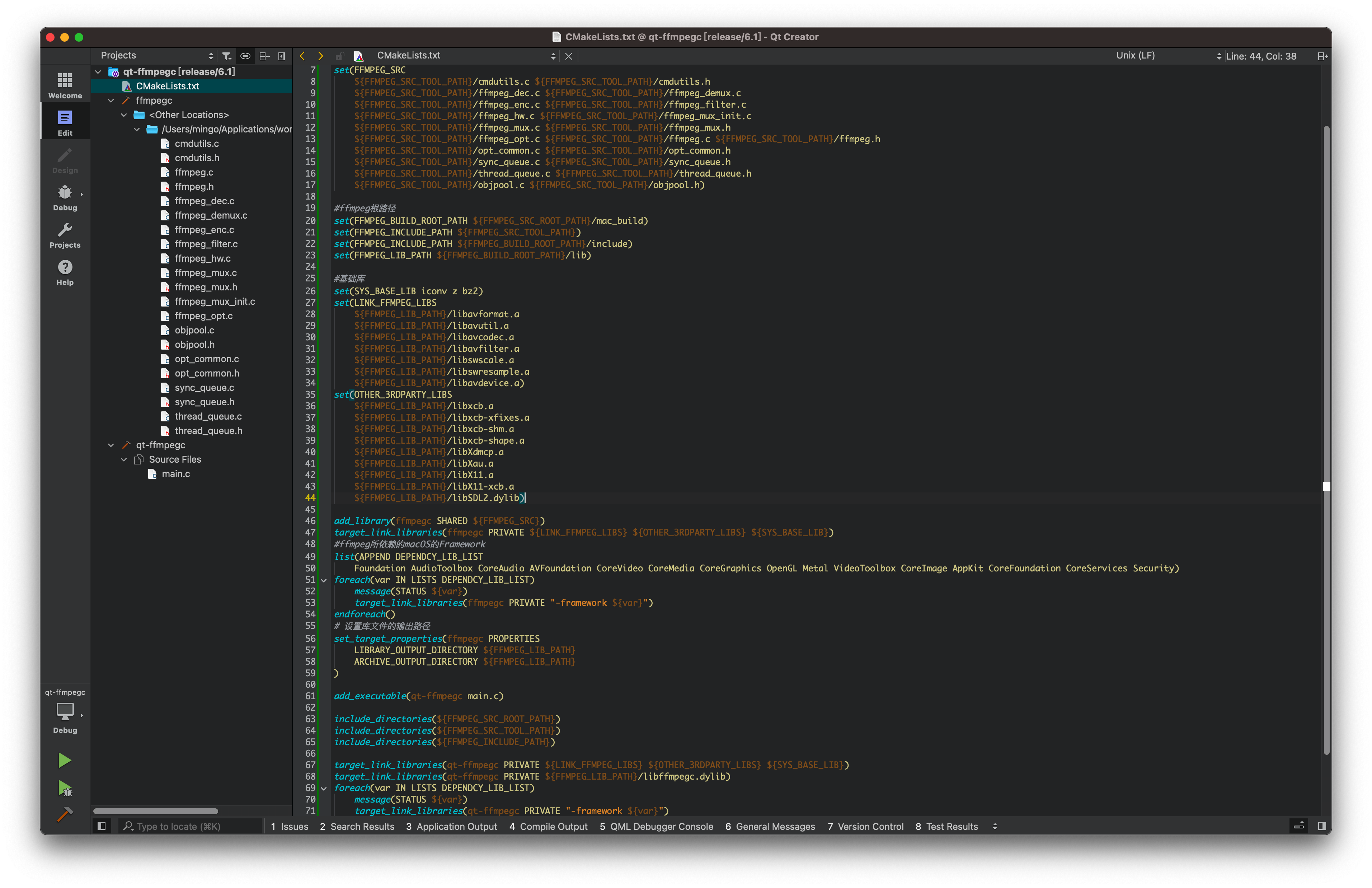 macOS上使用qt creator编译调试ffmpeg.c_qt ffmpeg macos-CSDN博客