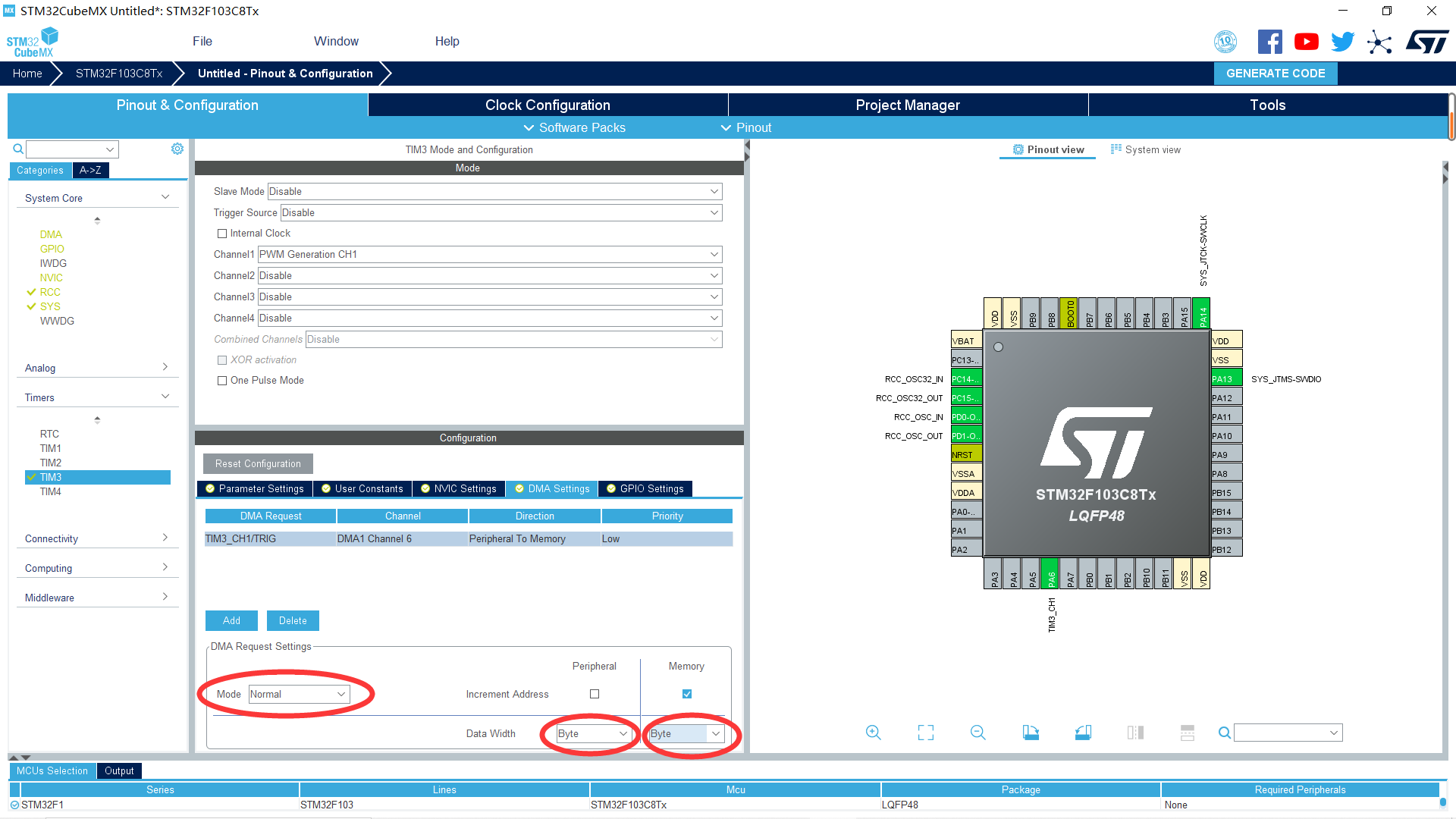 如何使用STM32F103C8T6驱动WS2812(PWM+DMA)_stm32驱动ws2812-CSDN博客