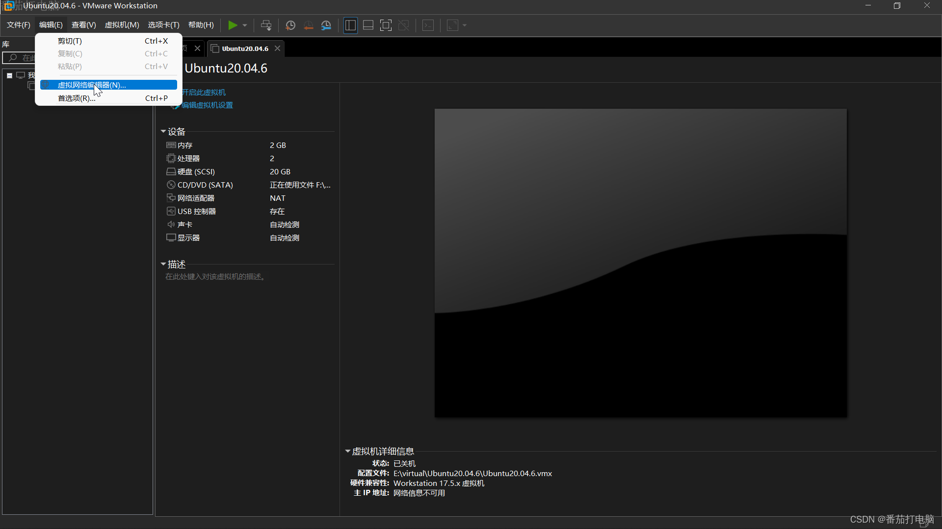 VMware workstation配置Ubuntu20.04.6虚拟机NAT网络上内外网_虚拟机下ubuntu上网设置-CSDN博客