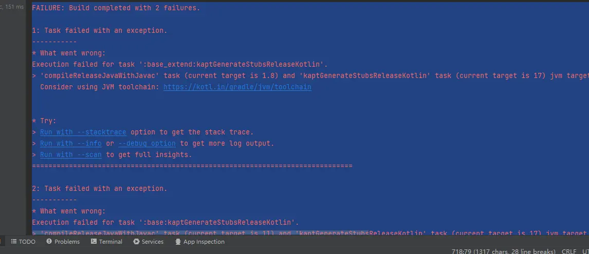 kaptGenerateStubsReleaseKotlin task (current target is 17) jvm target ...