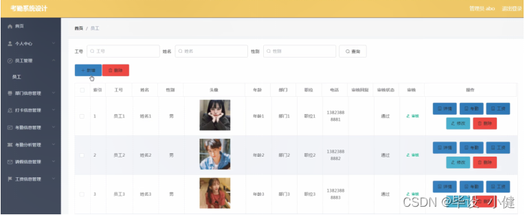 计算机毕业设计nodejsvue考勤系统设计（程序源码lw部署）员工考勤管理系统nodejsserver Csdn博客