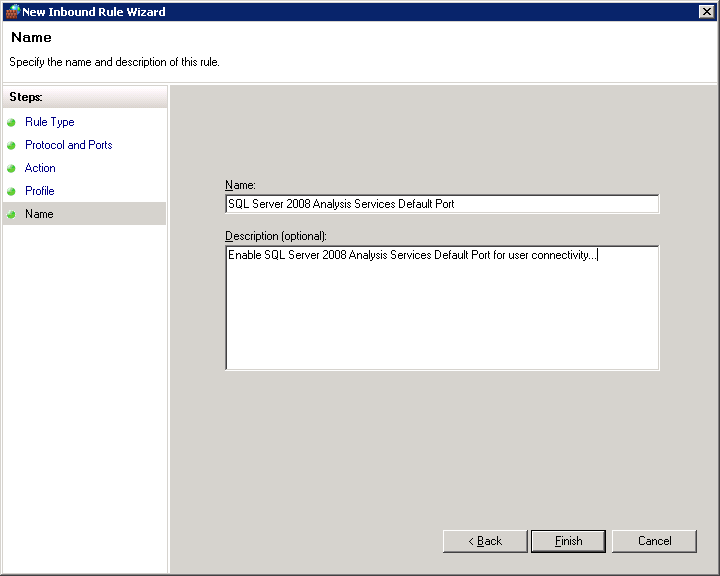 Configure Windows Firewall for SQL Server 2008 Analysis Services in ...
