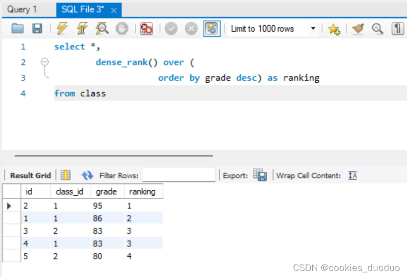 SQL窗口函数rank、dense_rank、row_number的区别_sql runk-CSDN博客