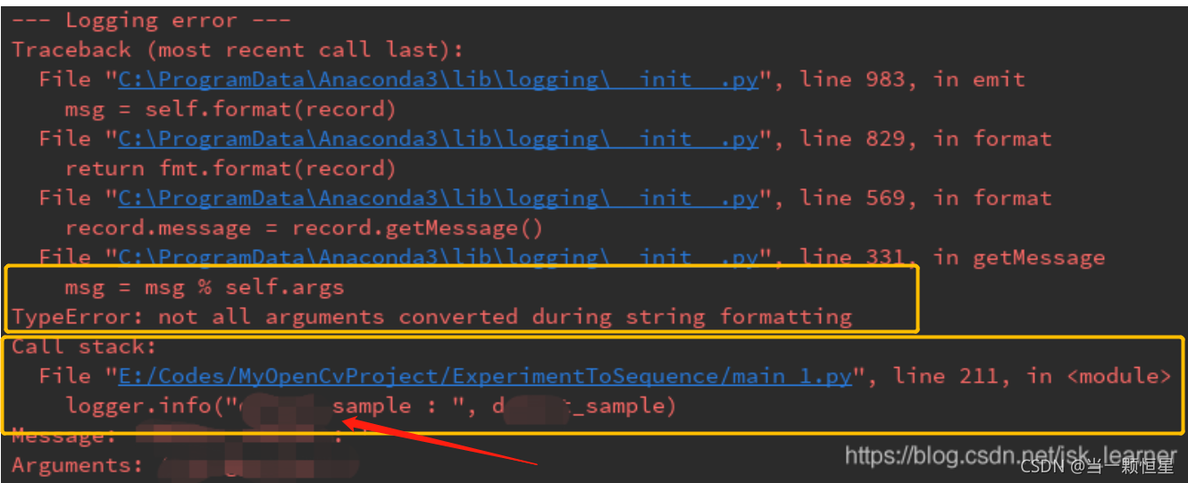msg = msg % self.args 2021-11-17T06:58:06.740227794Z TypeError: not all ...