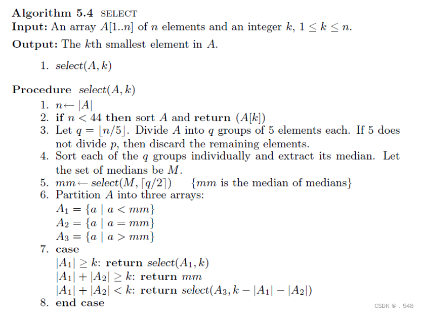 Selection: Finding the Median and the kth Smallest Element-CSDN博客