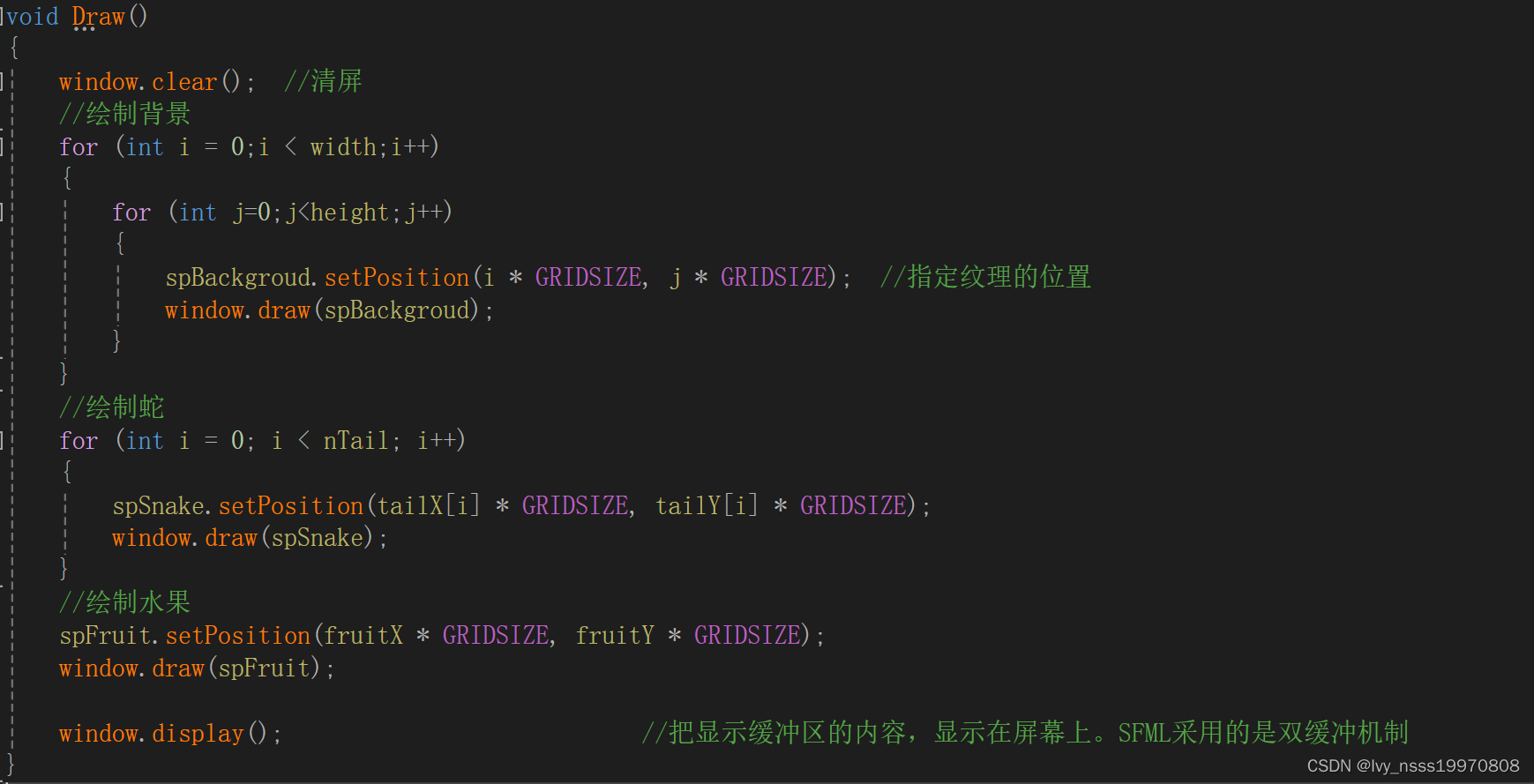 第七章 SFML版贪吃蛇_window.setframeratelimit(60)函数作用解释-CSDN博客