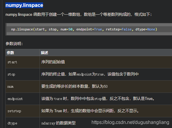 numpy.linspace中endpoint对num的影响_endpoint=false-CSDN博客