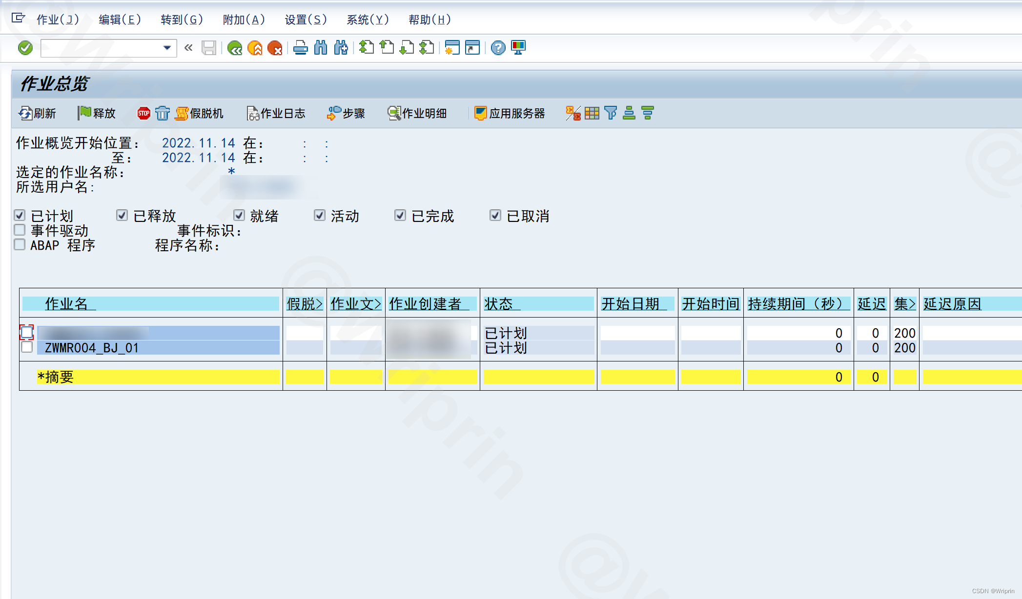 SAP SM36 后台作业「实例」-CSDN博客