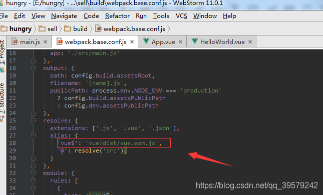 [Vue warn]: You are using the runtime-only build of Vue where the template compiler is not ...