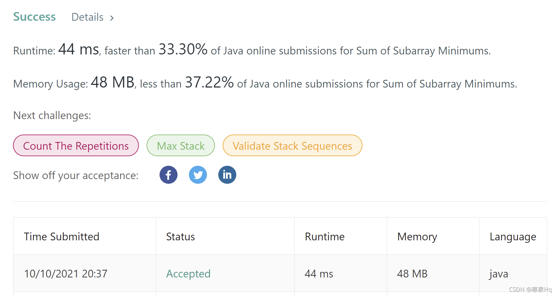 leetcode 907. Sum of Subarray Minimums | 907. 子数组的最小值之和（单调栈）-CSDN博客
