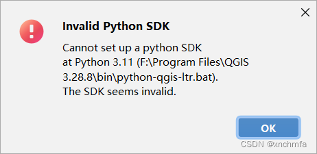 pycharm-QGIS配置环境出现invalid python SDK问题_使用pycharm创建虚拟环境会报invalid python sdk-CSDN博客