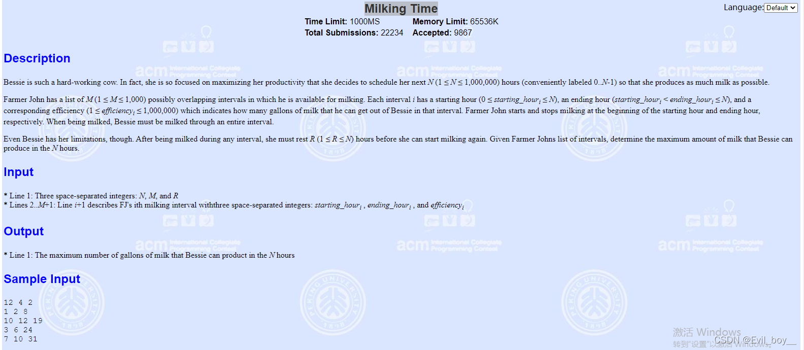 Milking Time poj-3616_poj3616c++-CSDN博客