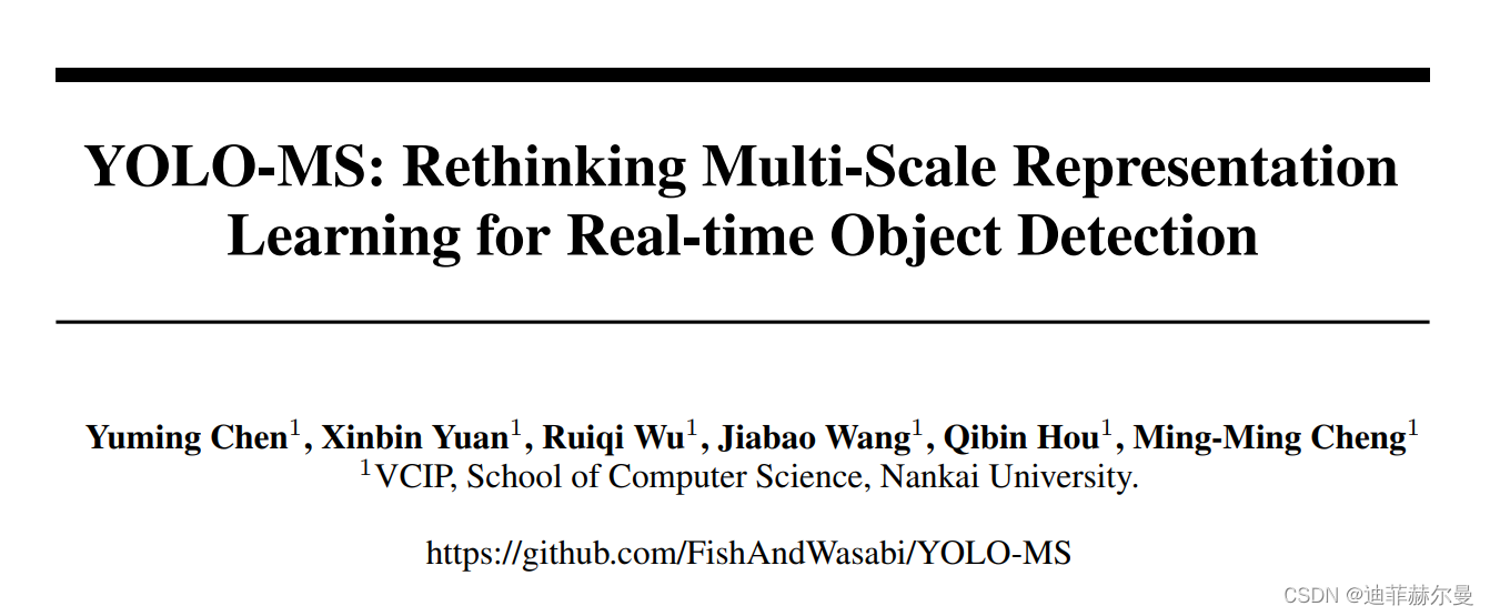 特征融合篇 | YOLO-MS: Rethinking Multi-Scale Representation Learning for Real-Time Object Detection ...