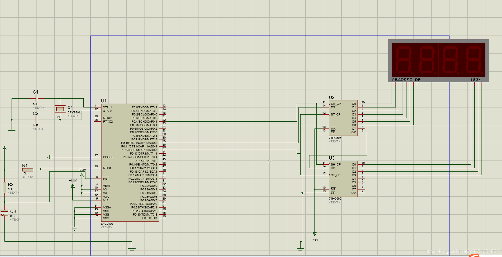 # 使用LPC2103驱动74HC595实现四位数码管计数_lpc2103驱动4位数码管-CSDN博客