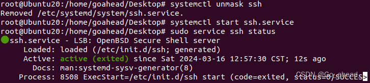 如何处理Reason: Unit ssh.service is masked：-CSDN博客