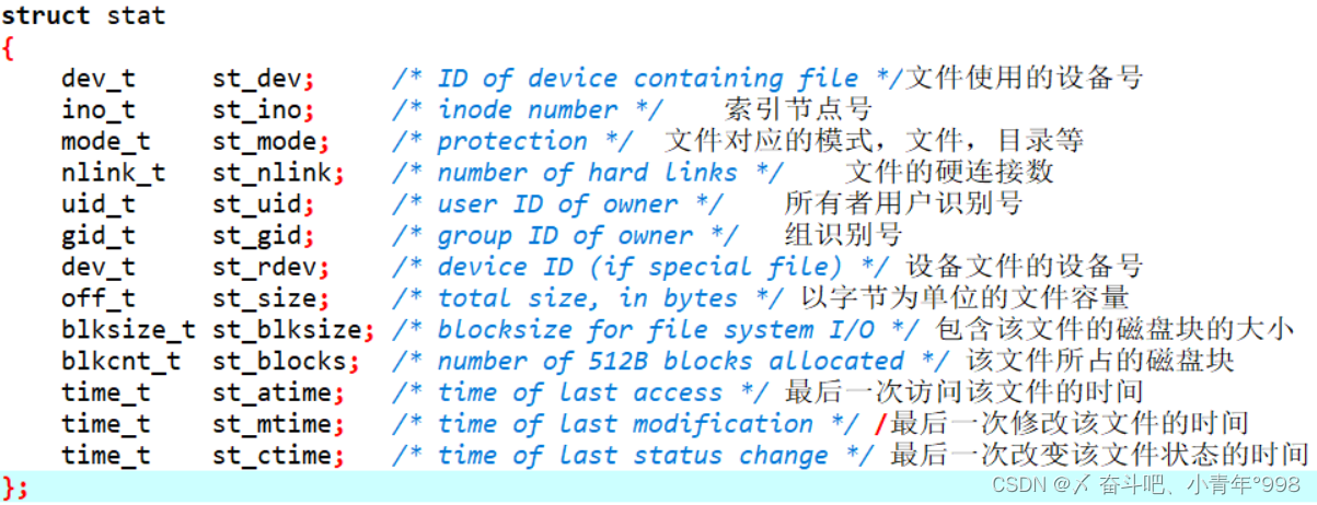 Linux系统下的stat系统函数(C语言)_linux c stat-CSDN博客