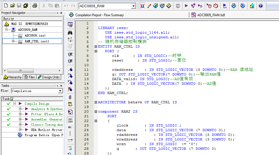 基于FPGA的adc0809采集数据设计VHDL代码Quartus仿真_vhdl adc0809编程教程-CSDN博客